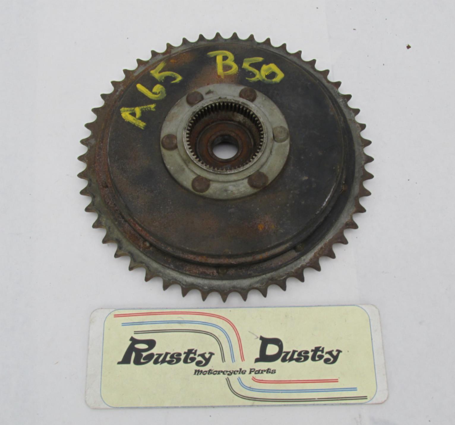Vintage Original BSA A65 B50 Rear Wheel Drum Brake Plate and Sprocket ...