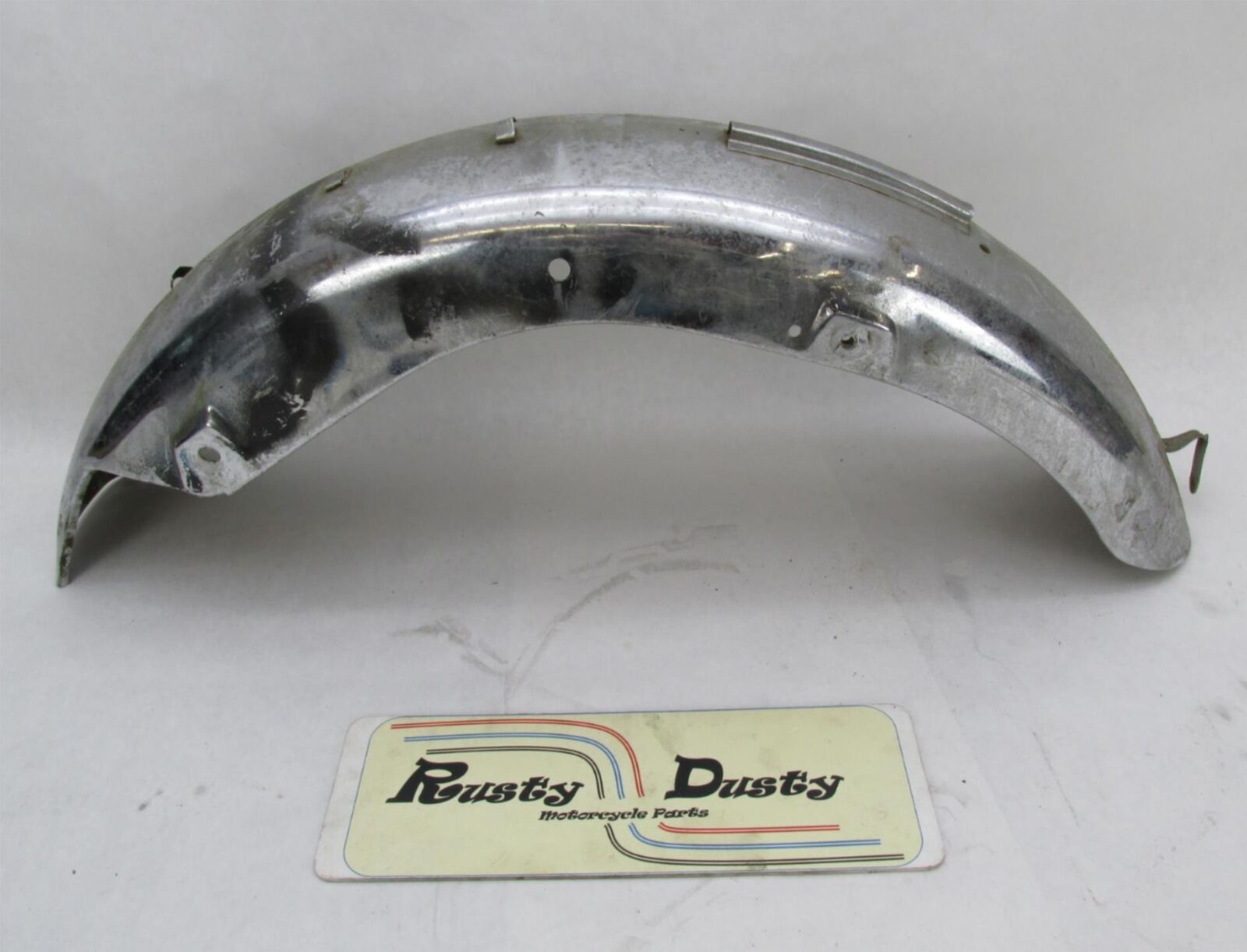 Vintage Patina Motorcycle Chrome 6" Wide Rear Fender Honda Triumph Har ...