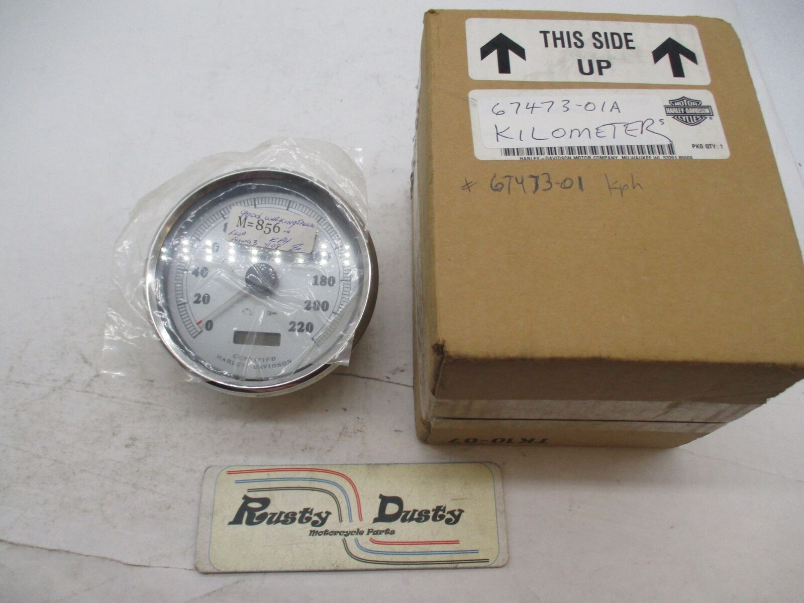 Harley Davidson Genuine NOS Silver Face Speedometer International KPH ...