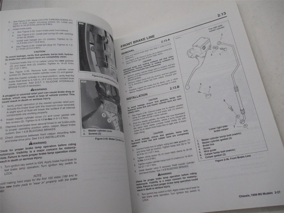 Harley Buell Official Factory 1999 Clone M2 Service Manual 99491-99Y ...