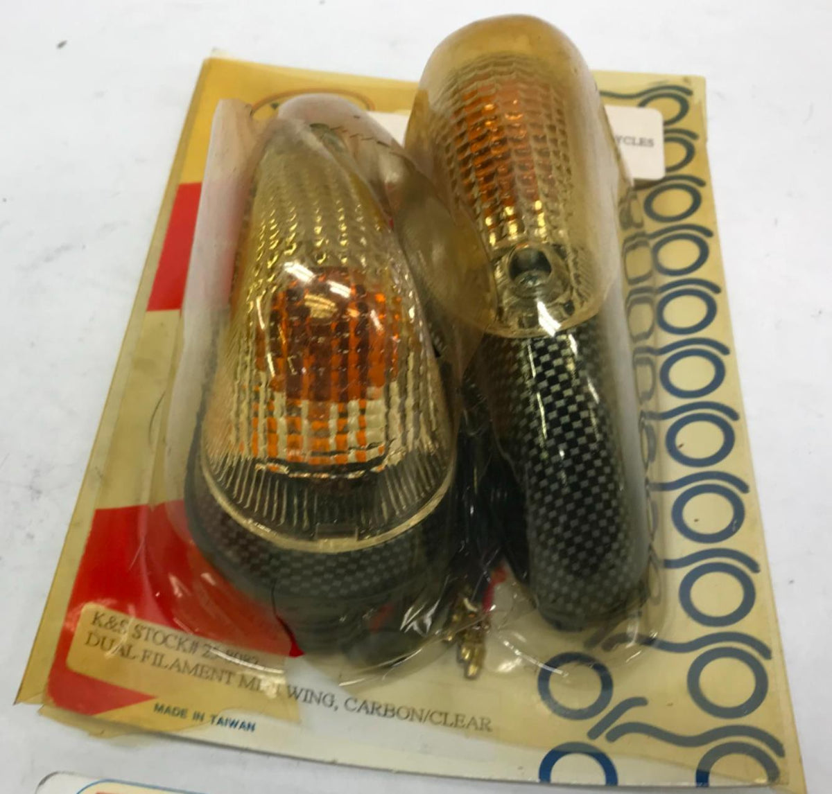 K&S 25-8082 Dual Filament Mini Wing Carbon Turn Signals| Rusty Dusty Parts
