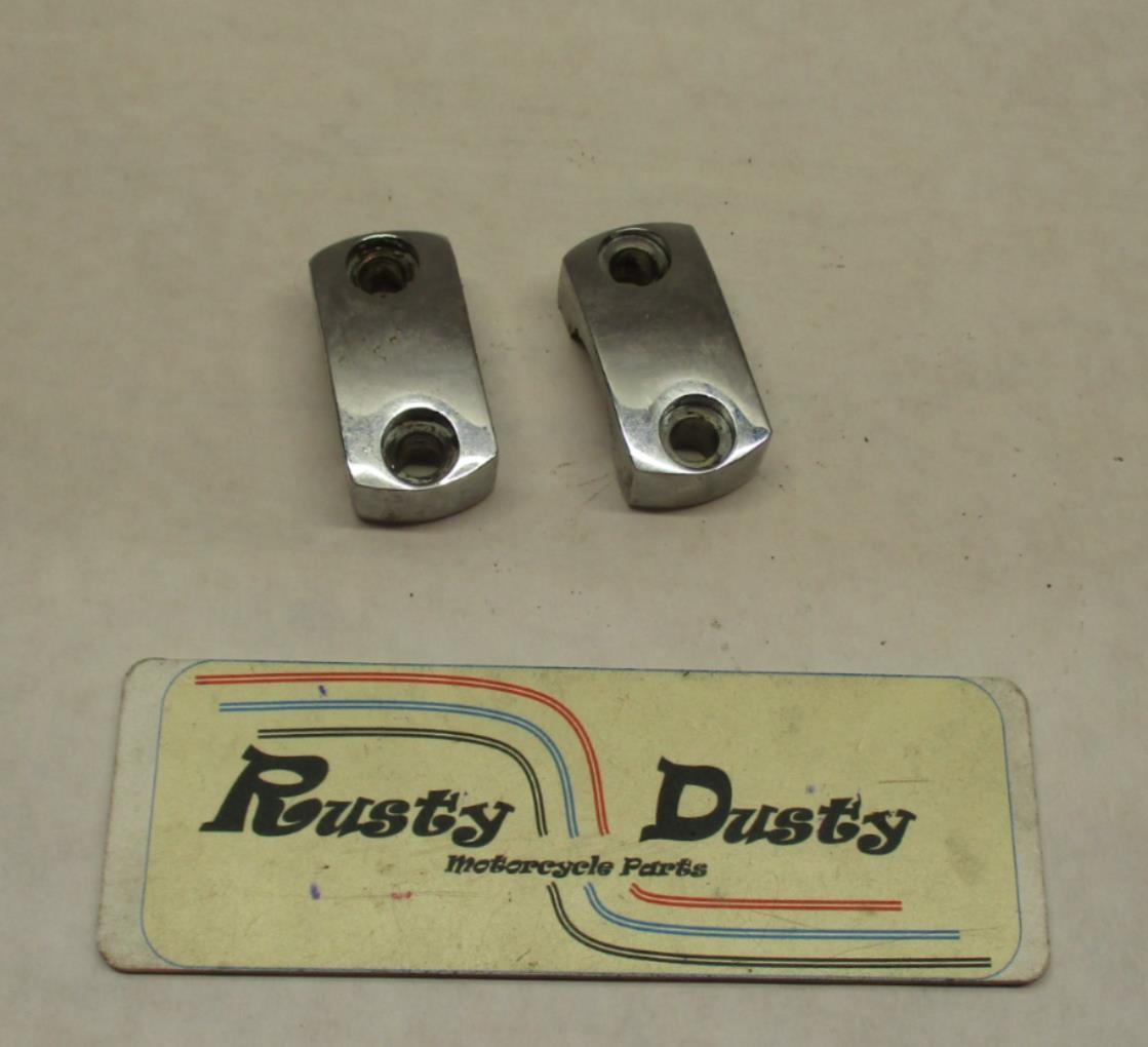 Pair of Harley Davidson Brake Clutch Control Chrome Handlebar Clamps ...